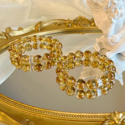 Wealth Lucky NaturalCitrine Yellow Crystal Bracelet forWomen