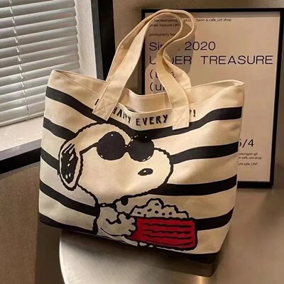 Disney Snoopy Cute Cartoon Large Capacity Canvas Bag books