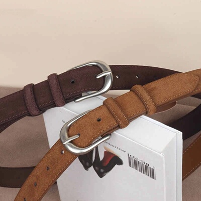 Casual Genuine Leather Belt Suede Cowhide Belts for Women