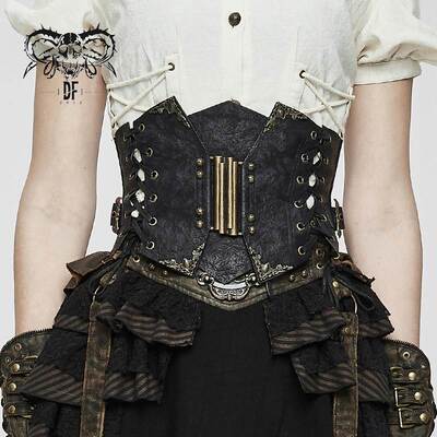 Devil Fashion DF配饰品 复古中世纪腰封蒸汽朋克女绑绳系带AS045