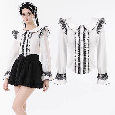 DARK IN LOVE哥特女装梦幻华尔兹娃娃领衬衫 IW137