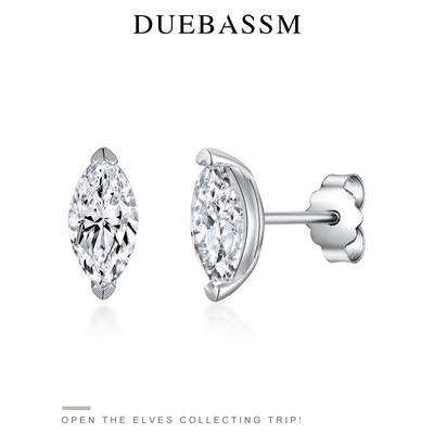 duebassm纯银莫桑石简约时尚耳钉