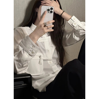 十一的信中性风原创设计长袖衬衫