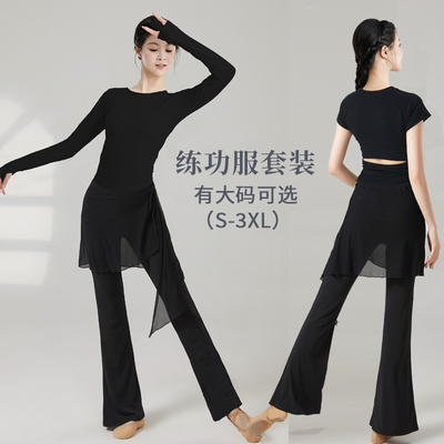 新款舞蹈服女中国舞跳舞服裙裤古典舞练功服长袖现代舞艺考服套装
