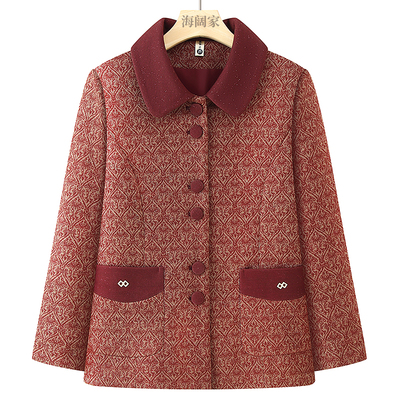 中老年人奶奶装翻领外套