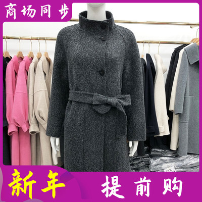 品牌25830 高档双面呢羊绒大衣女冬季新款韩版气质中长羊毛外套