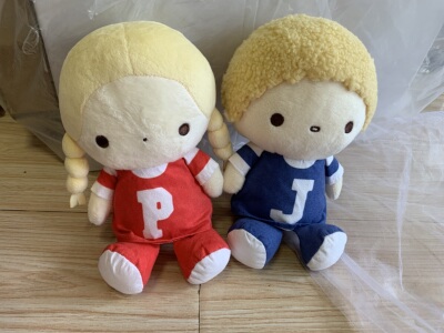 日单Sanrio三丽鸥Patty &Jimmy棒球服背带裤毛绒娃娃玩偶公仔玩具
