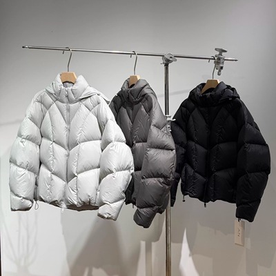 AN可脱卸连帽泡芙面包龟背羽绒服男冬季短款加厚高充绒保暖羽绒服