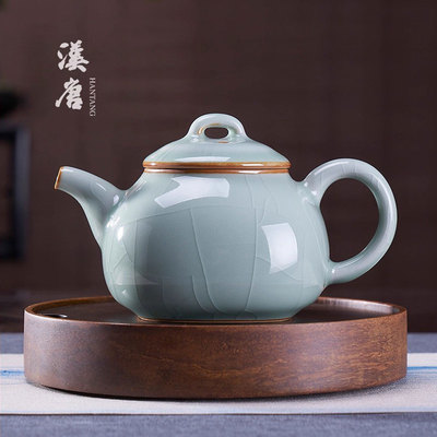 汉唐景德镇青瓷茶壶陶瓷泡茶壶开片单壶茶杯家用高档功夫茶具套组