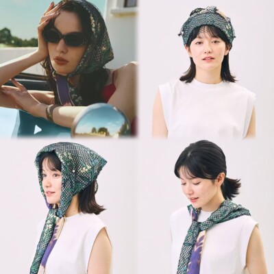 国现SHK01321*01238*CARMELO多戴法CA4LA刺绣三角巾01204网纱头巾