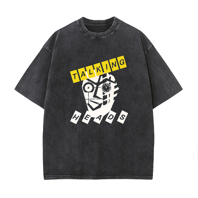 纯棉水洗做旧复古短袖T恤