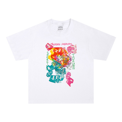 纯棉短袖新款美式圆领复古T恤