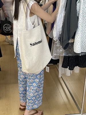 舒服到脱不下来！松紧腰宽松直筒复古慵懒小花印花裤九分休闲裤