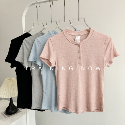 瑜伽服短袖T恤女修身显瘦普拉提