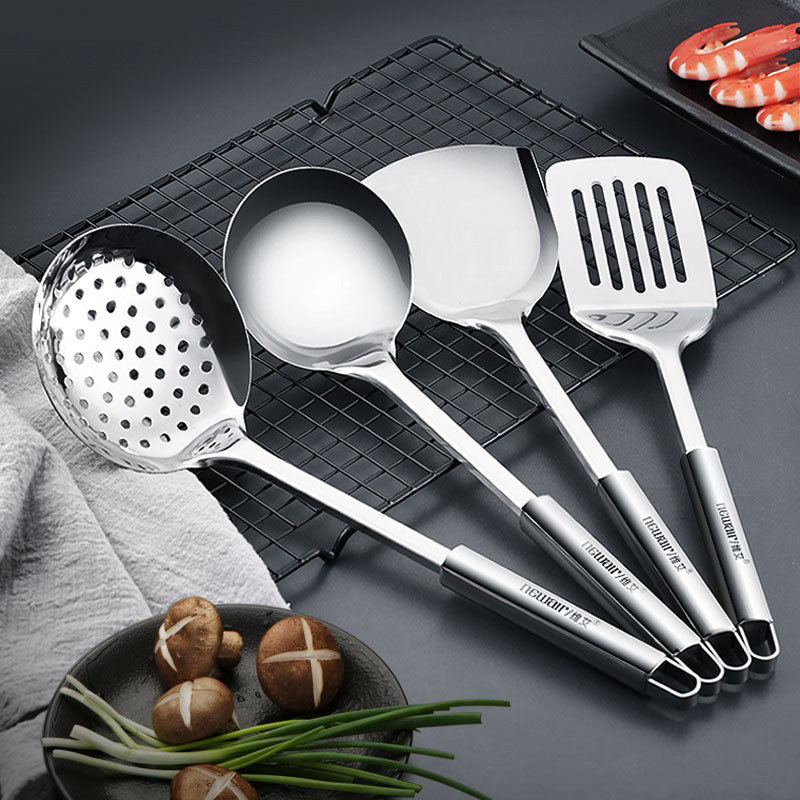 维艾不锈钢厨具两三件套锅铲勺套装全套炒菜铲子汤勺漏勺厨房家用_虎窝淘