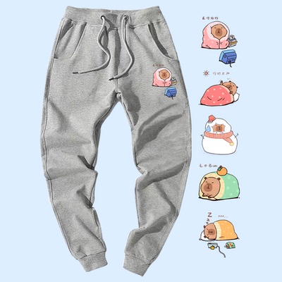 秋冬情侣休闲百搭束口印花长裤