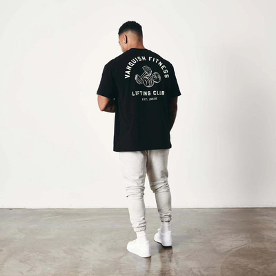 VQ哑铃短袖精梳棉健身健美男女T恤运动休闲透气舒适宽松美版大码