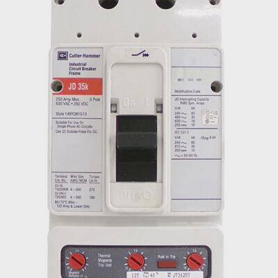 CutlerHammer 1491D81G13 3Pole Industrial Circuit Breaker JD