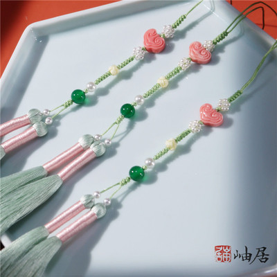 【如意】浅绿中长双流苏汉服挂饰包挂压襟扇坠灯笼宫灯穗车挂装饰