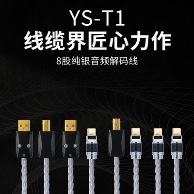 Yongse/扬仕  YS-T1 纯银8股音频解码线USB 2.0打印机AB方口安卓