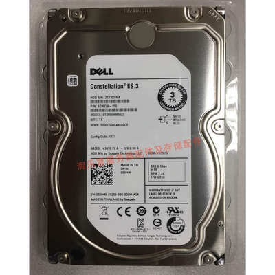 DELL ME4024 ME4084 ME5012 ME5024 3T 7.2K 3.5寸 SAS 存储硬盘