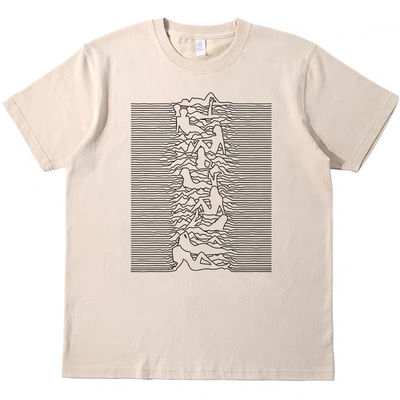 joy division 搞怪脉冲波 美式休闲T恤复古男女宽松纯棉短袖tee