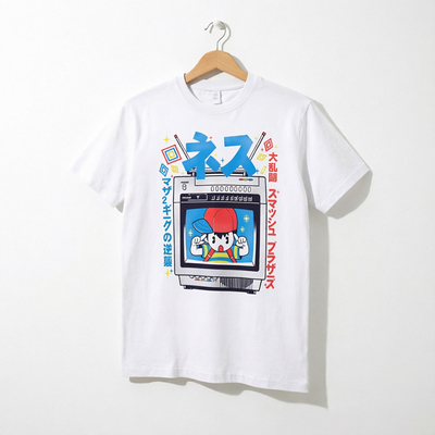 复古游戏卡通 直喷印花T恤vintagetee男女正肩休闲纯棉短袖tshirt