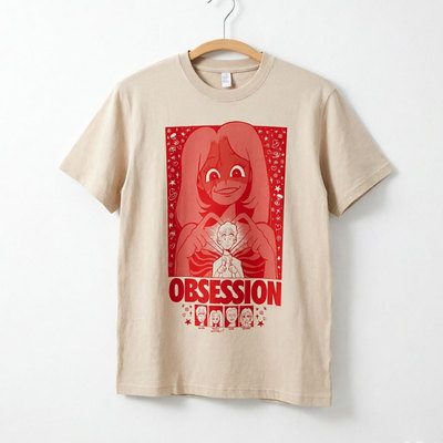 痴迷恐怖电影Obsession百搭T恤复古vintage男女宽松纯棉短袖tee