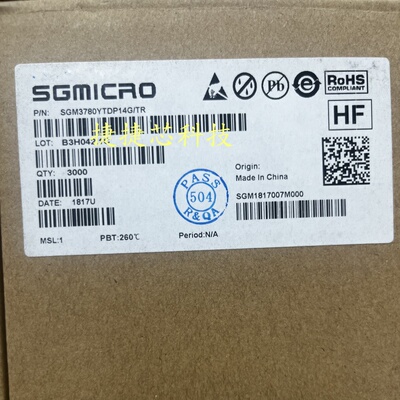 SGM3780YTDP14G/TR TDFN14L 丝印3780DP LED闪光灯驱动器 SGM3780