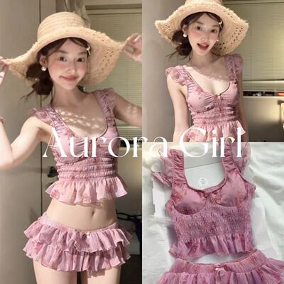 纯欲保守比基尼分体泳衣显瘦