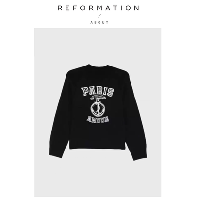【现货】About Reformation法M！针织衫春季字母提花百搭轻薄毛衣