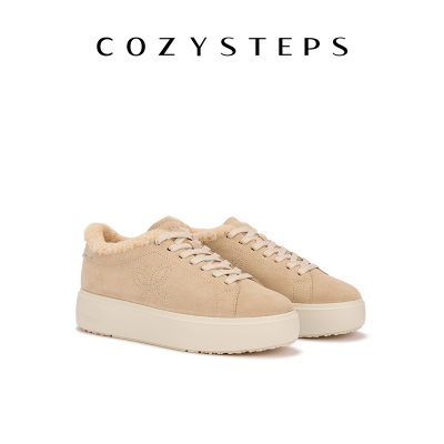 COZY STEPS可至 MATCH羊毛厚底板鞋加绒百搭增高毛毛鞋休闲鞋保暖