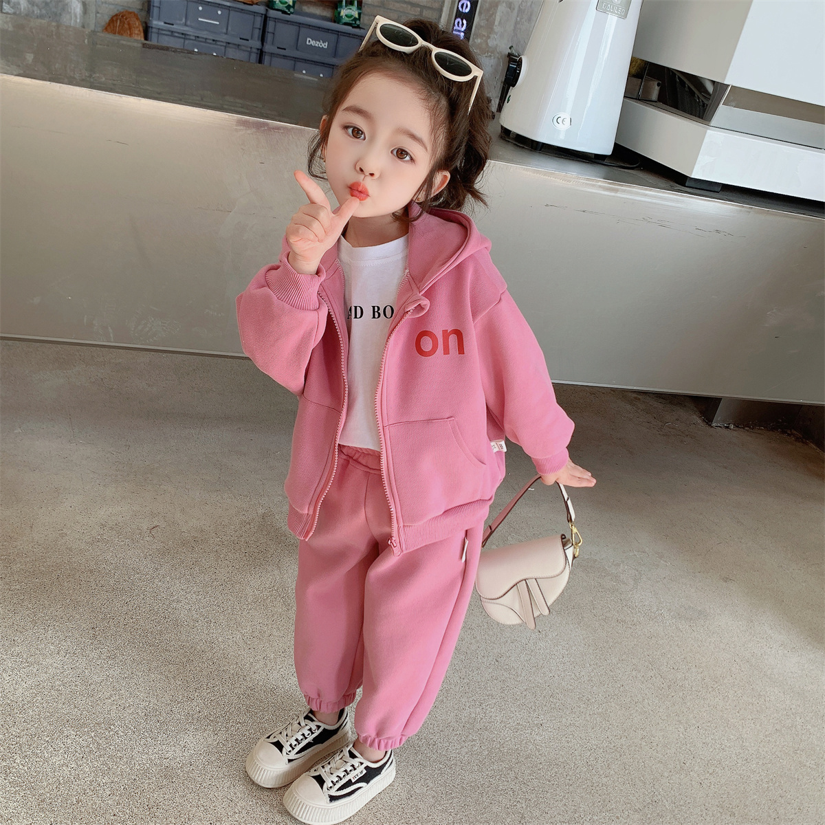 女童套装韩国春秋儿童装运动服洋气时髦男女宝宝衣服卫裤两件套_虎窝淘