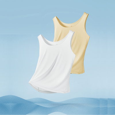 鹿岛什物纪AAV20936女士圆领背心凉爽不闷汗微收腰舒适宽肩带内搭