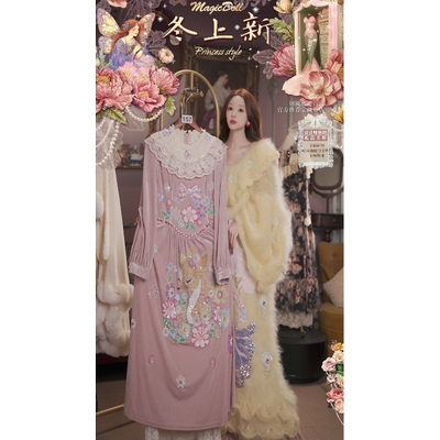 0114直播135洛可可至臻·仙鹿华尔兹·丝绒斗篷领连衣裙3件套