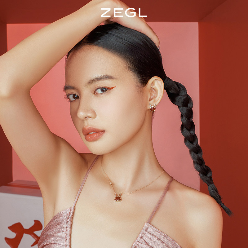 ZEGL兔年本命年礼物发财兔子红玛瑙项链女925纯银轻奢小众锁骨链_虎窝淘