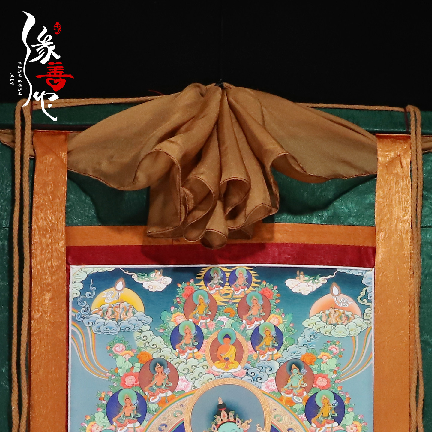 绿度母唐卡画像西藏仿手绘唐卡挂画家用供奉藏族尼泊尔款装饰壁画