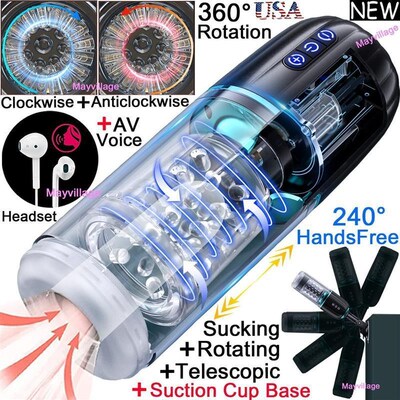 Sucking Rotating Telescopic Suction Masturbation Cup Vagina