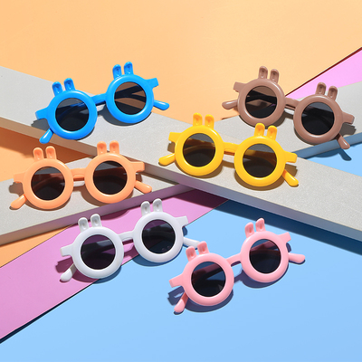 新款儿童小兔子墨镜超萌卡通时尚宝宝太阳镜可爱兔耳朵拍照眼镜潮