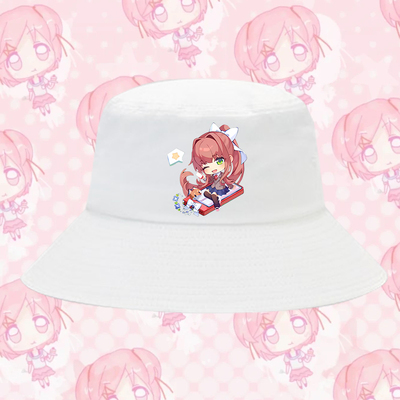 DokiDoki心跳文学部steamQ版周边二次元印花渔夫帽男女纯棉遮阳帽