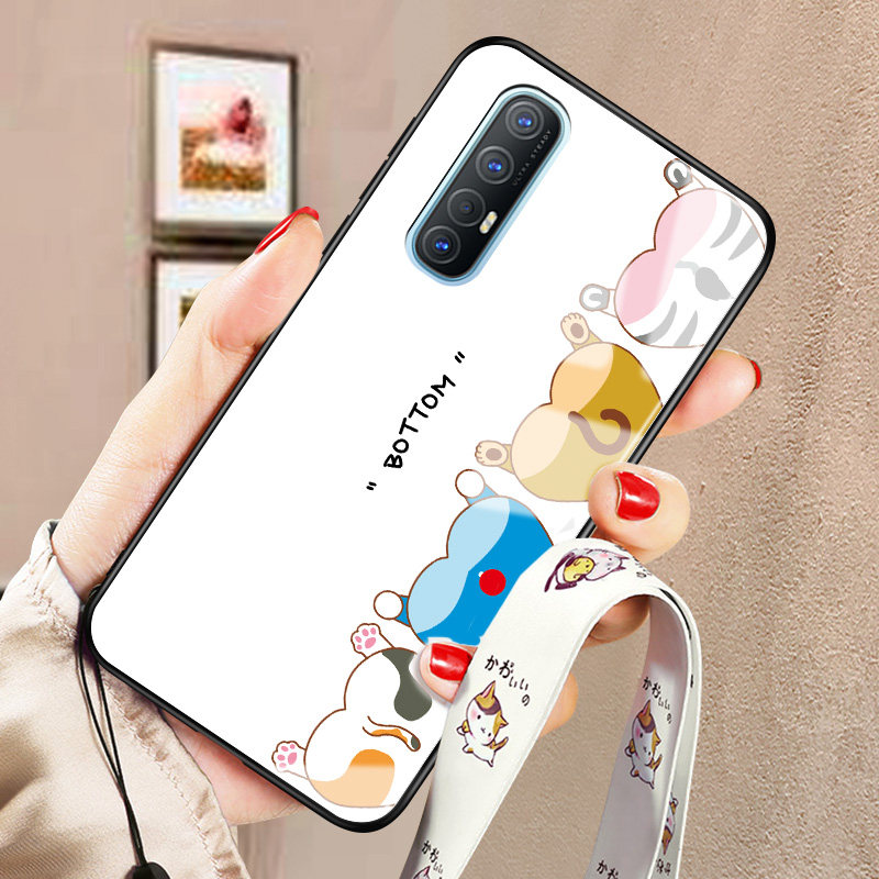 OPPOReno3Pro手机壳reon3pro日韩opporeno3por可爱PCRM00潮男女oppo reno3pro玻璃壳5G)ins风 ...