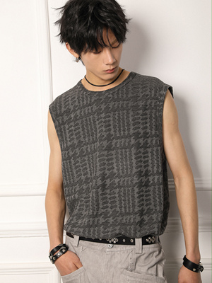 COMMENSAL BOTANE 肌理感波纹复古个性无袖坎肩透气背心男女T恤