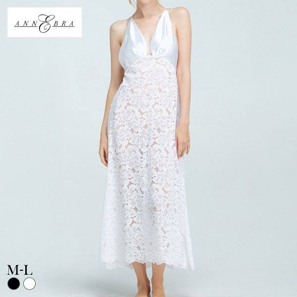 ANNEBRA居家服女性感深V透肤蕾丝露背诱惑长款连衣睡裙Melodie