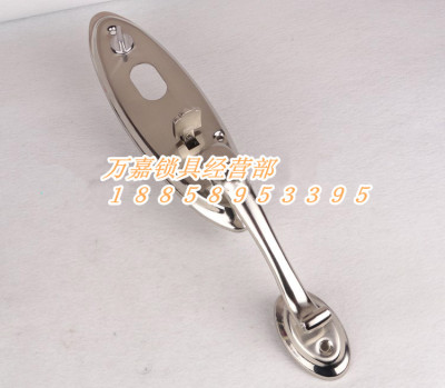 8855白金锌合金防盗门拉手 合金双压把拉手 通用门把手钢门双按