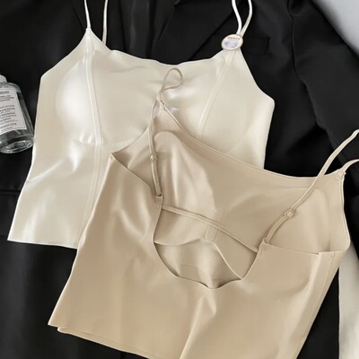 黑色美背小吊带背心可外穿内衣