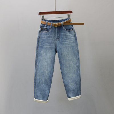 哈伦裤长裤加厚款水洗牛仔冬季