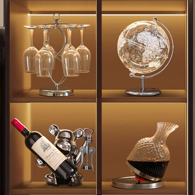 暴力熊红酒架摆件轻奢高档家居客厅餐边柜酒柜装饰品高级感软装