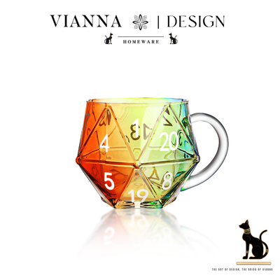 VIANNA创意渐变彩色骰子玻璃水杯