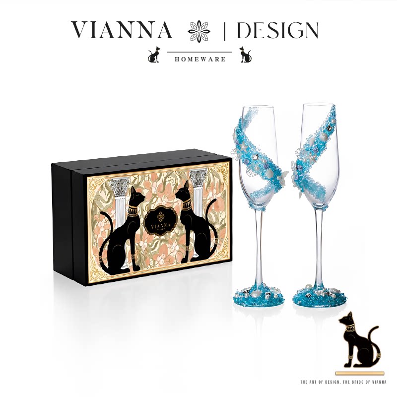 VIANNA | 汐贝·AXCA海洋风原创手工diy敬酒杯送闺蜜新婚礼物套装