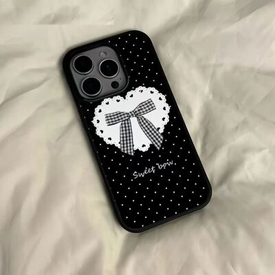 苹果可爱波点蝴蝶结软壳